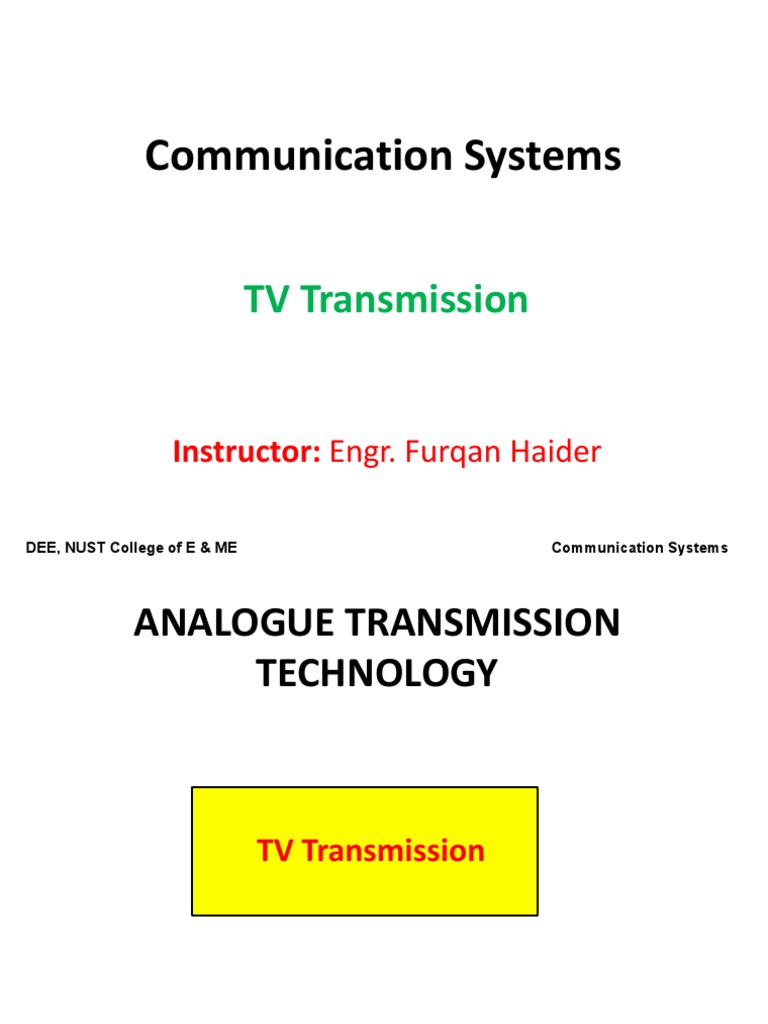 Communication Systems: TV Transmission | PDF | Film Frame | Video