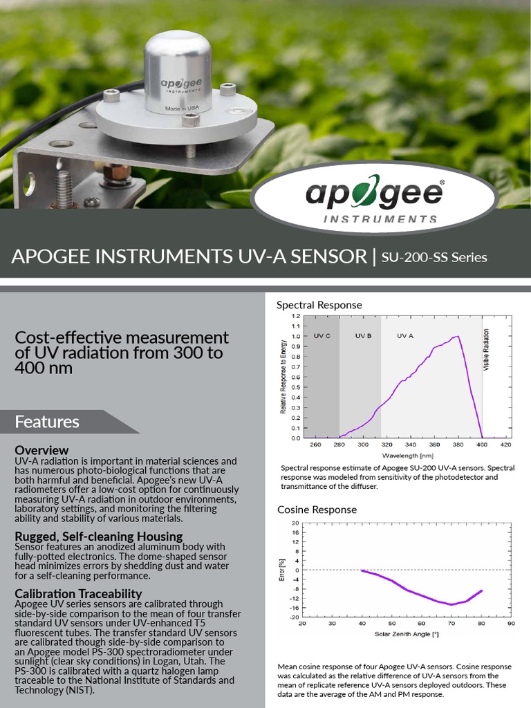 UV Sensor Apogee | PDF | Ultraviolet | Sensor