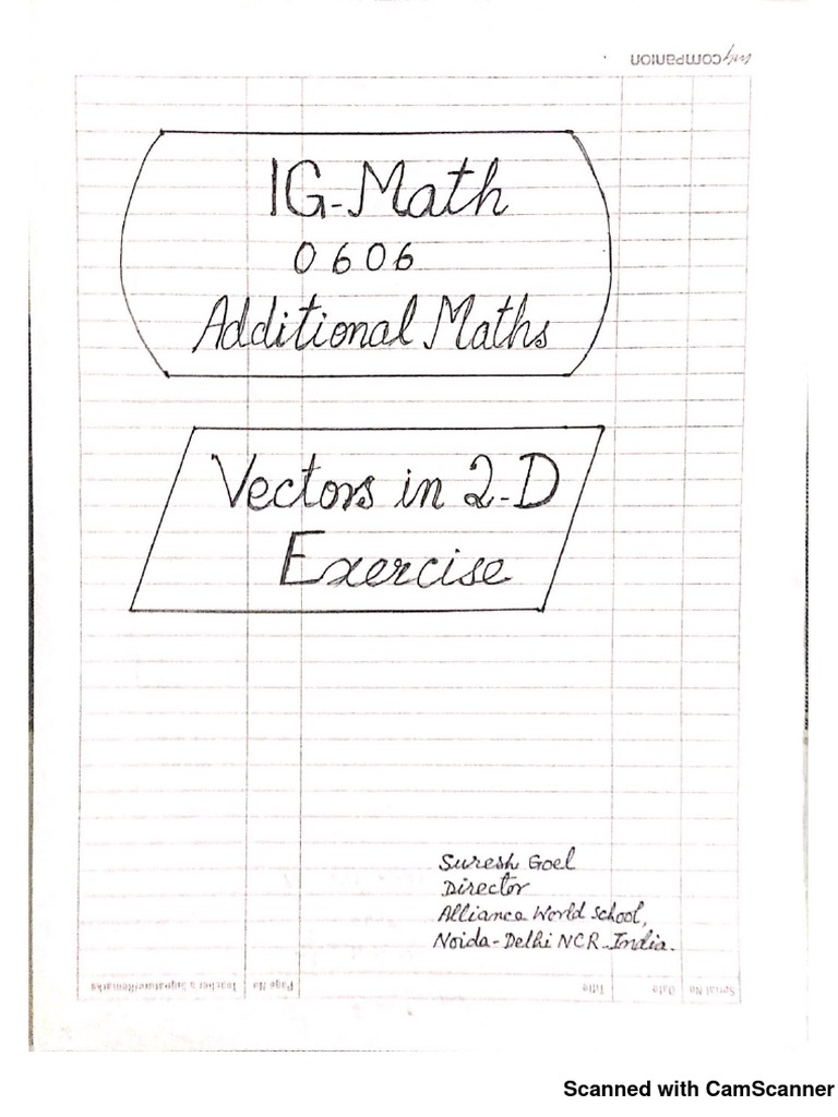 Ig 0606 Vectors in 2d Exercise | PDF