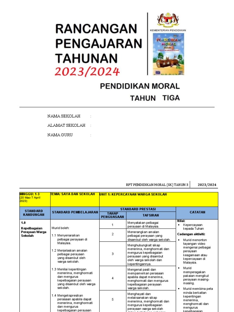 Rpt Moral Tahun 3 Pdf