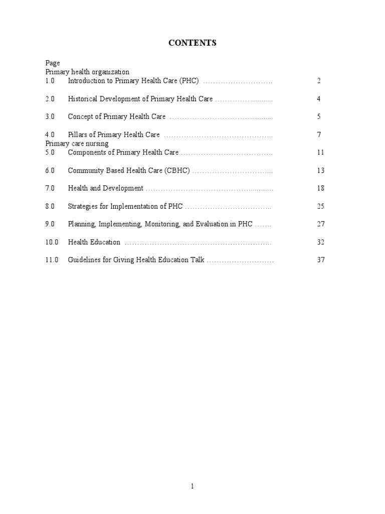 PHC Book-1-1 | PDF | Health Care | Preventive Healthcare