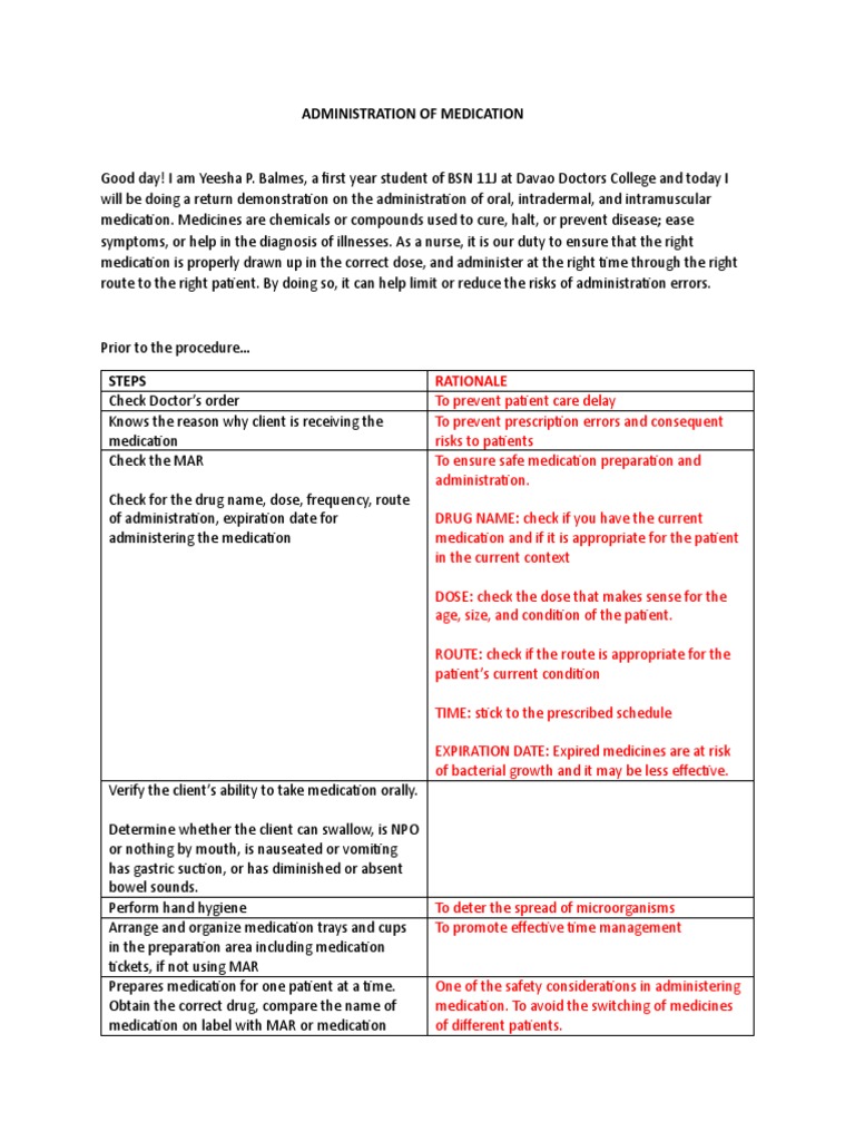 Administration of Medication | PDF | Injection (Medicine) | Syringe