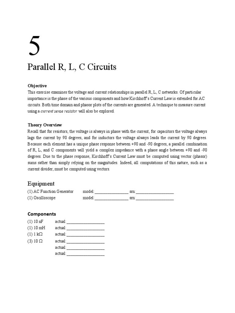 Circuit Experiment Pdf Electrical Impedance Electrical Network