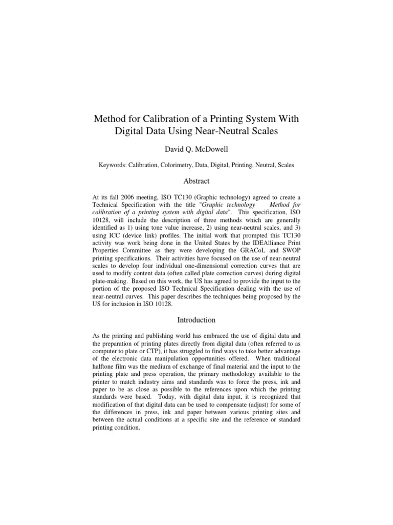 Taga 2007 Neutral Scales Press Calibration | PDF | Color | Calibration