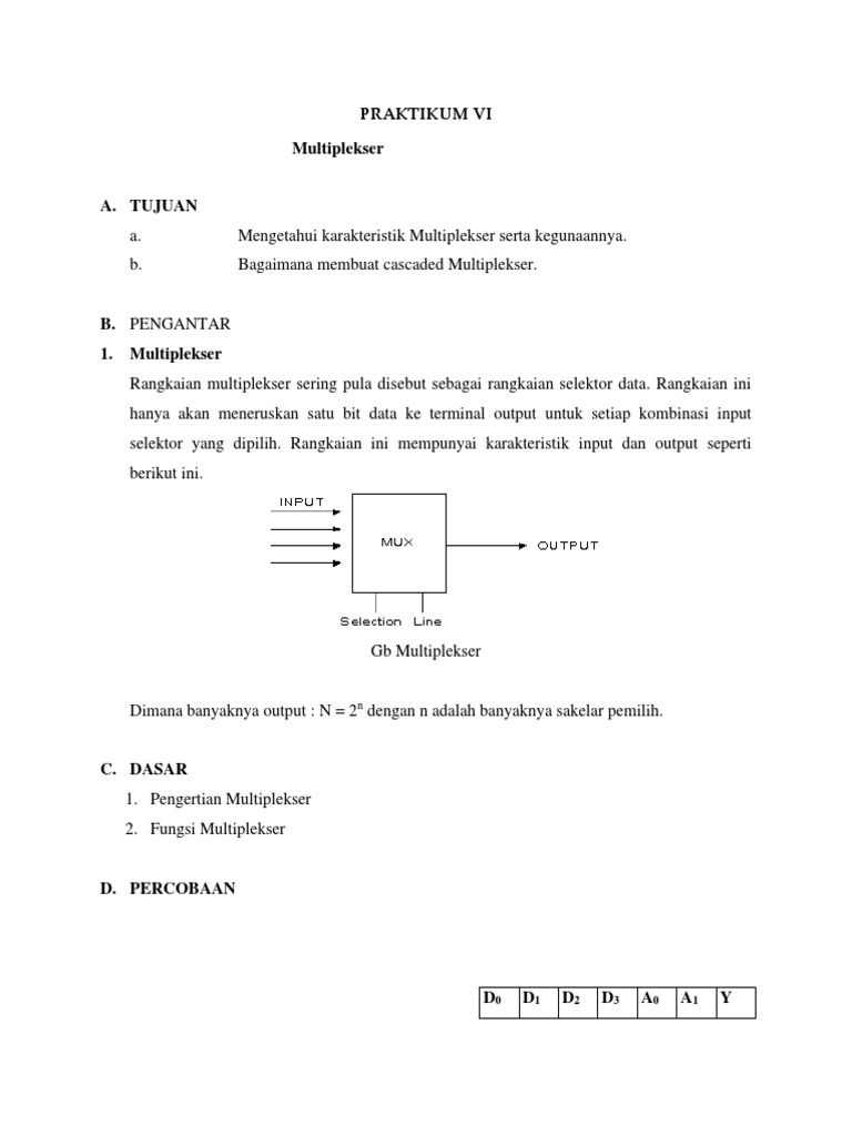 Praktikum Modul Vi Multiplexer | PDF