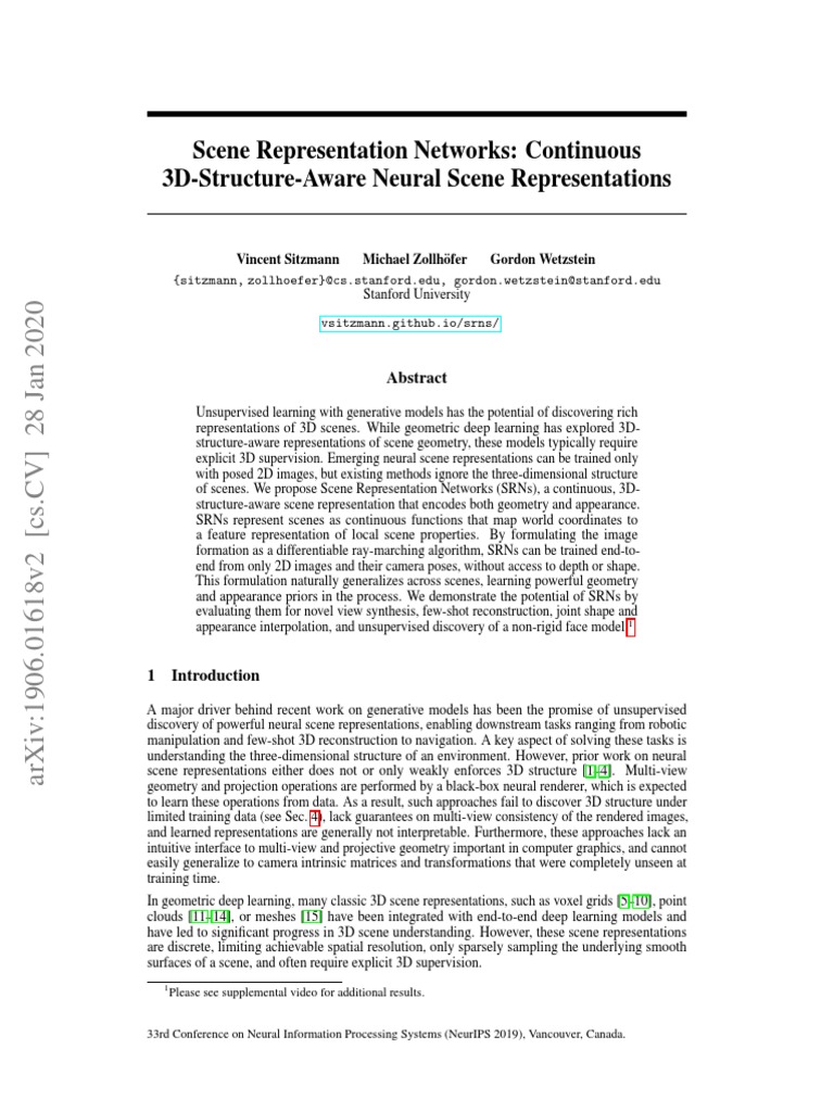 Sitzmann 2020 CVPR | PDF | Rendering (Computer Graphics) | 3 D Computer Graphics