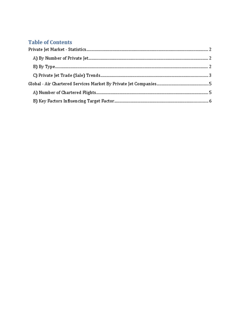 Private Aricraft and Jet Market | PDF | Transport | Aircraft