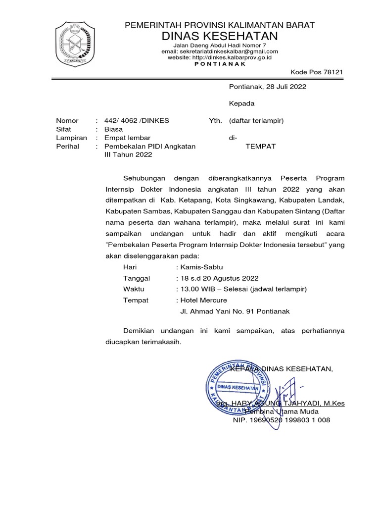 Undangan Pembekalan PIDI Angkatan III Tahun 2022-1 | PDF