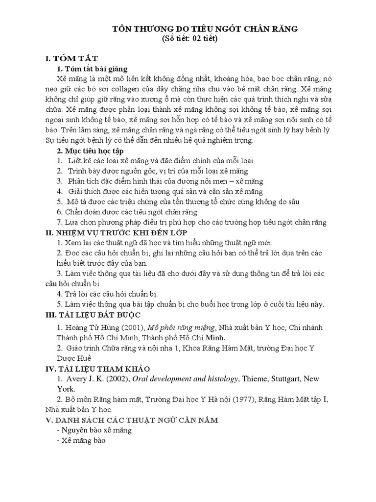 HDHT T N Thương Mô C NG Do Tiêu Ngót Chân Răng | PDF