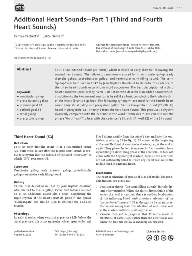 Additional Heart Sounds-Part 1 (Third and Fourth Heart Sounds ...