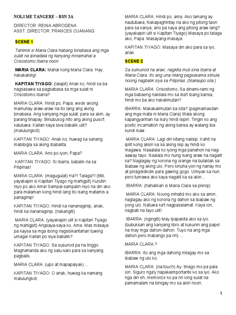 Noli Me Tangere Final Script | PDF