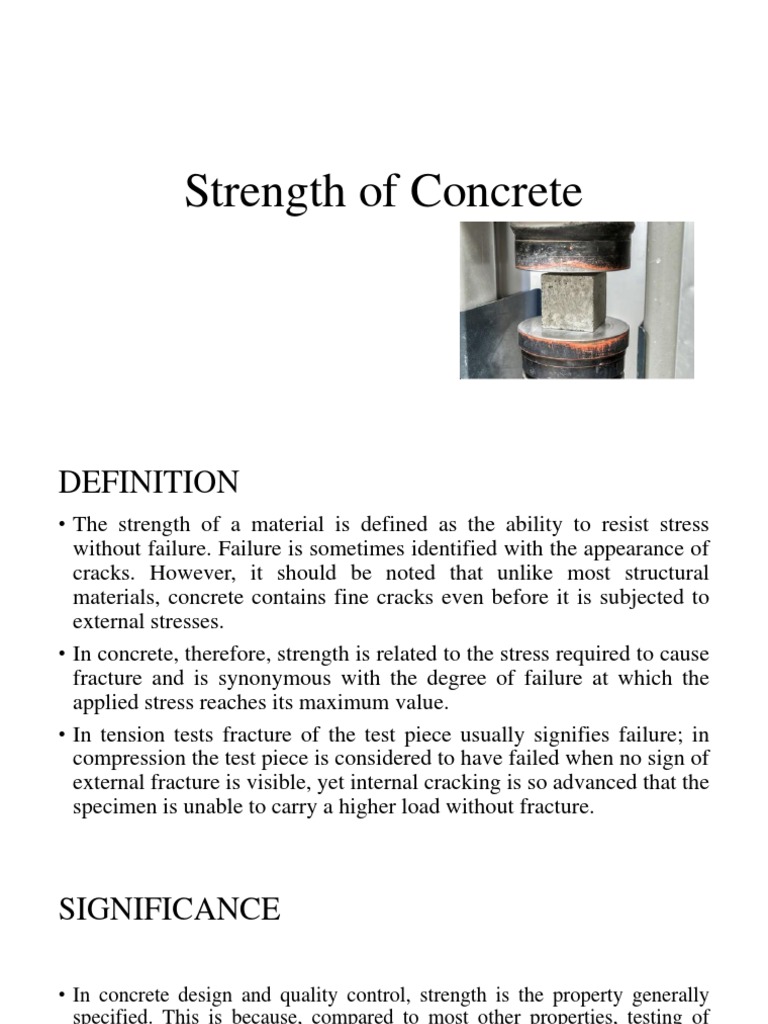 Strength of Concrete | PDF | Strength Of Materials | Concrete
