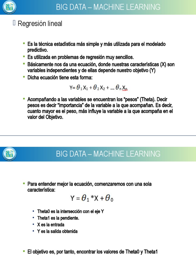 01 Regresión Lineal | Descargar gratis PDF | Aprendizaje automático ...