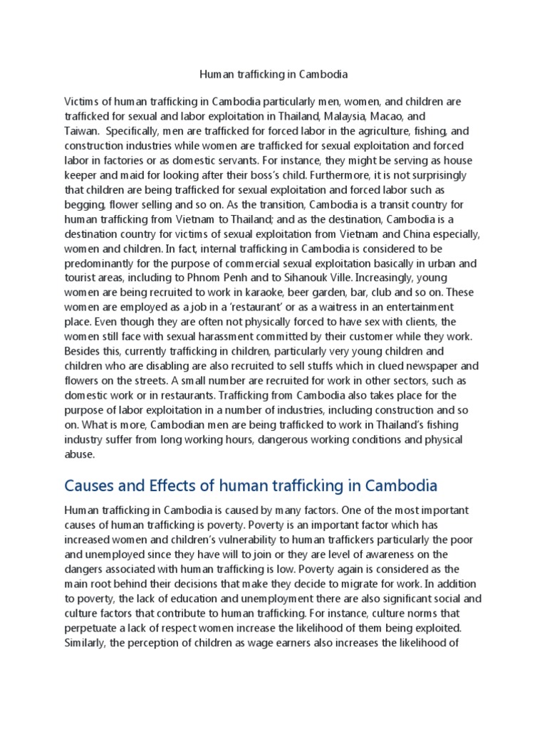 Human Trafficking Issues in Cambodia | PDF | Human Trafficking | Cambodia