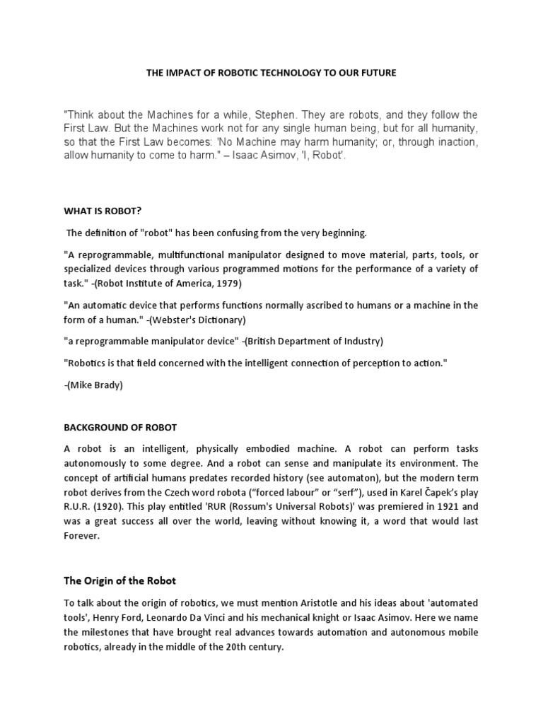 Robots (Research Paper) | PDF | Robot | Robotics