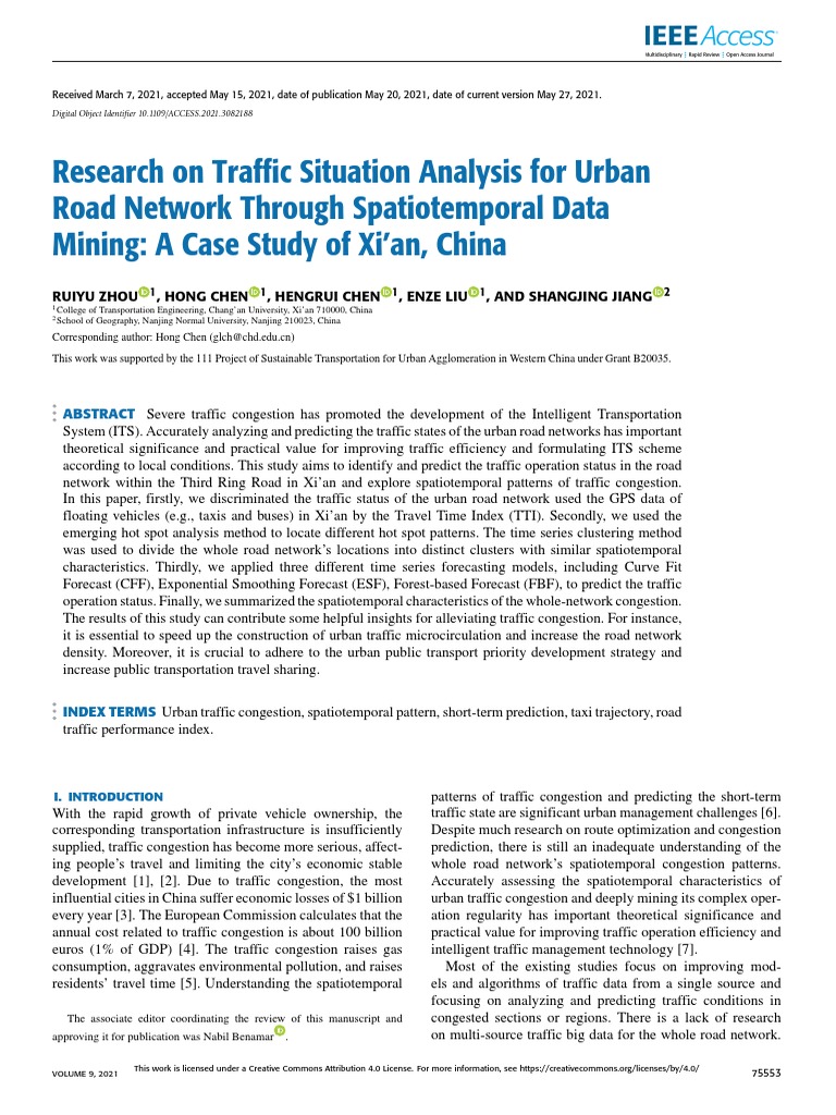 Research On Traffic Situation Analysis For Urban Road Network Through Spatiotemporal Data Mining