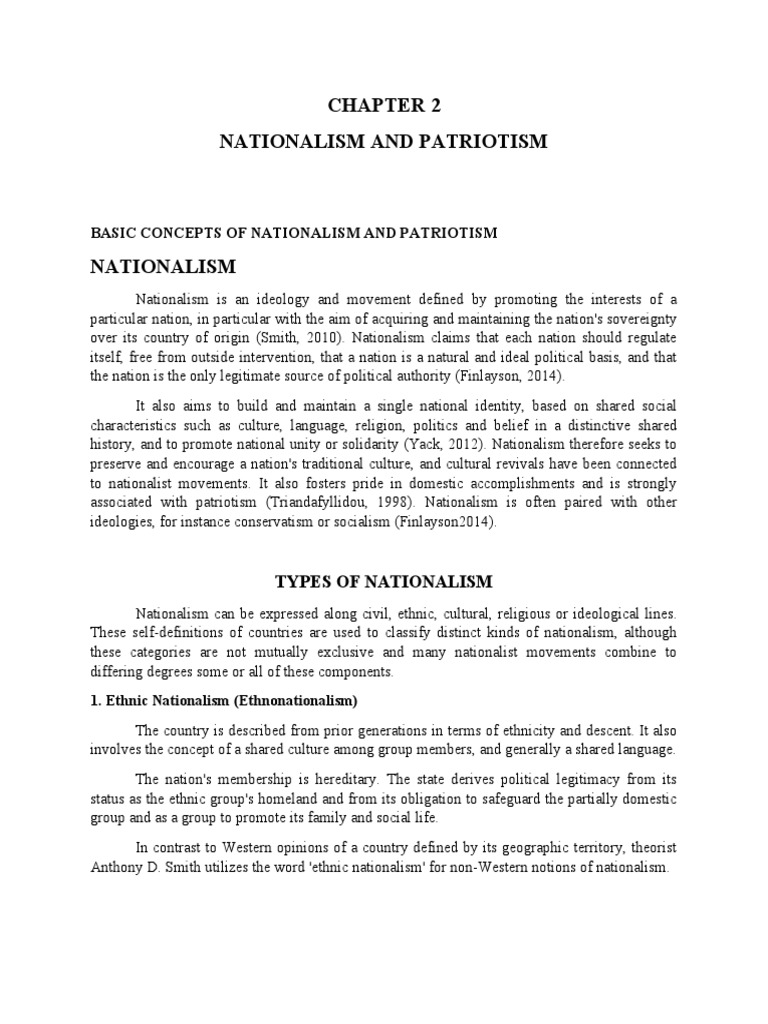 Nationalism and Patriotism: Basic Concepts | PDF | Nationalism | Patriotism