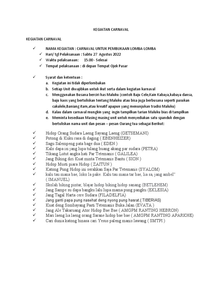 Juknis Perlombaan | PDF