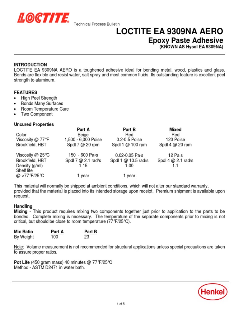 PCRS9309-QT TDS | PDF | Adhesive | Epoxy