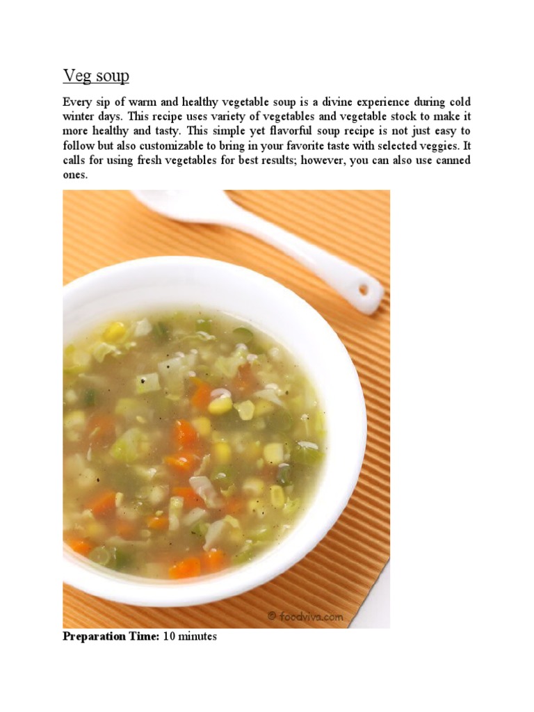 Veg Soup | PDF
