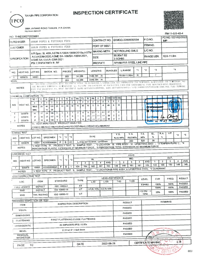 03 SCH 80 Tpco China | PDF