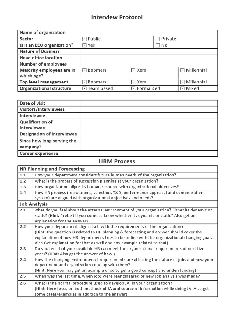 Interview Protocol: Public Private Yes No | Download Free PDF | Cost Of ...