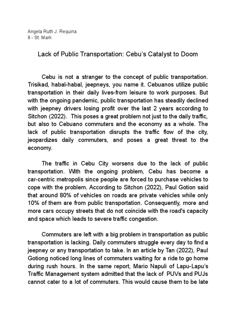 Informative Speech | PDF | Public Transport | Transport