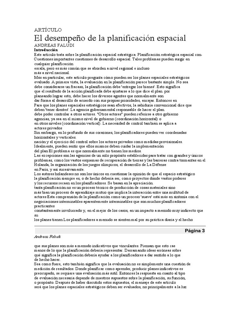 Texto Faludi Español | PDF | Planificación | Evaluación