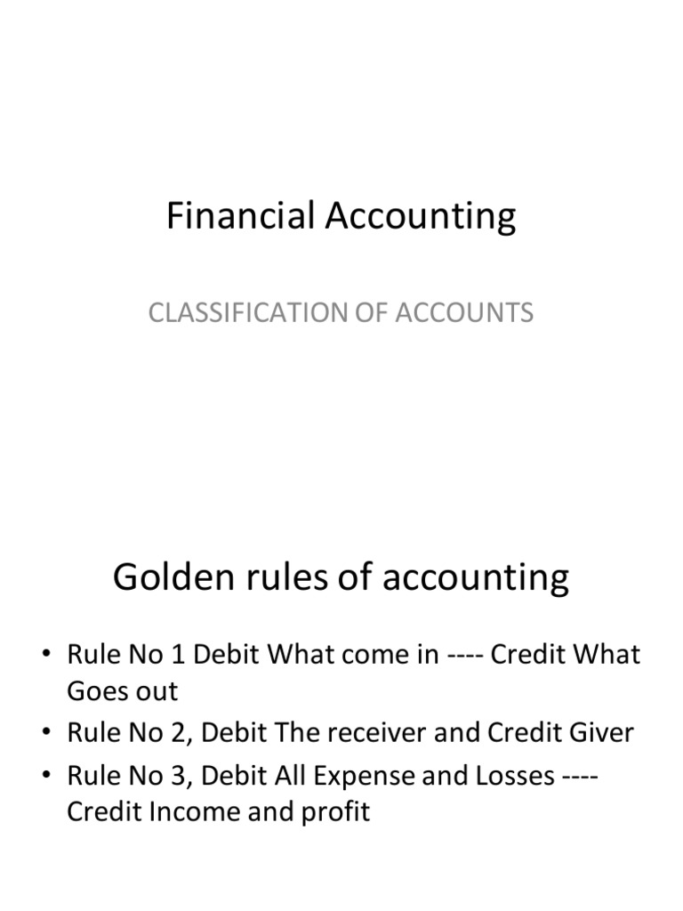 Classification Of Accounts Download Free Pdf Debits And Credits Business