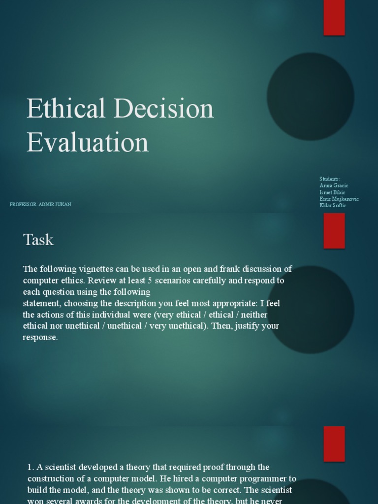 Ethical Decision Evaluation | PDF | Programmer | Business