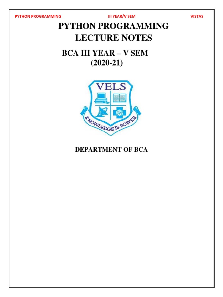 Python Programming Notes All 5 Units Pdf Parameter Computer Programming Data Type