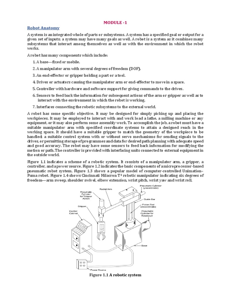 Robotics - Module 1 (Part) | Download Free PDF | Kinematics | Automation