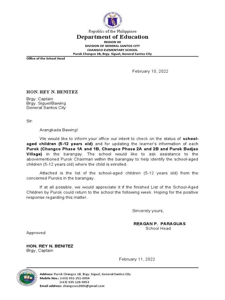 Letter For Mapping | PDF | Social Institutions | Philippines