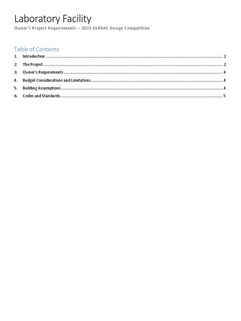 2023 ASHRAE Lab Design Competition Guide | PDF | Laboratories | Nature