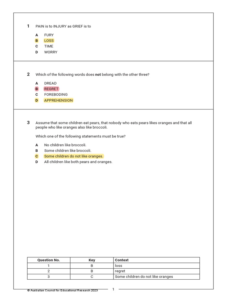 SEHS - GA - Verbal - Sample Questions | PDF