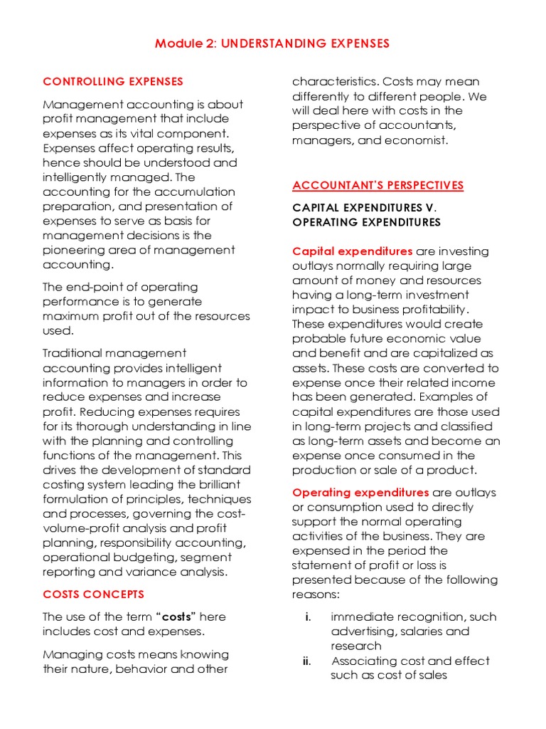 MA Module 2 | PDF | Cost | Expense
