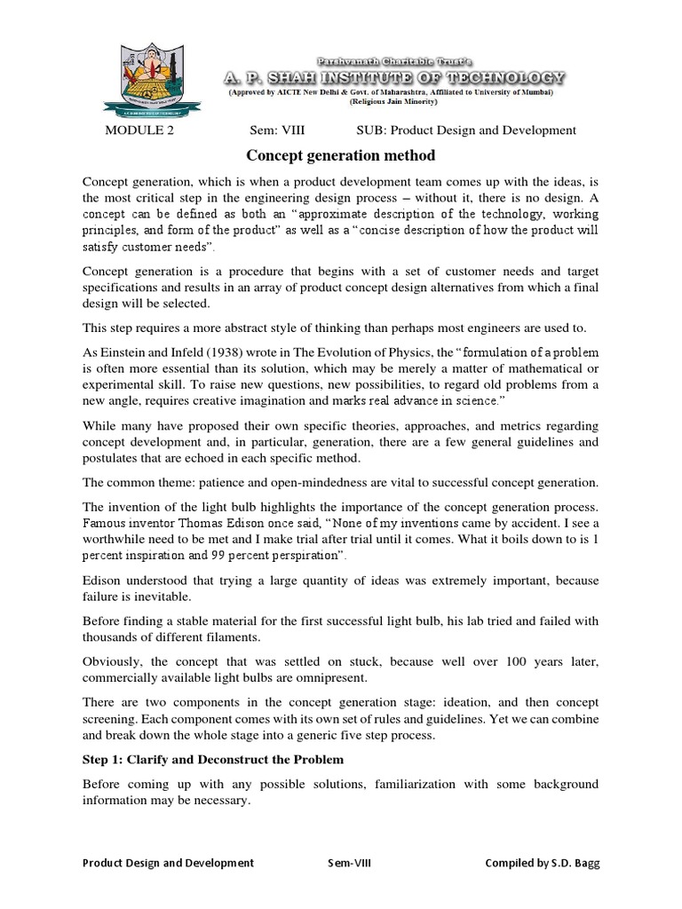 Concept Generation Method | Download Free PDF | Brainstorming | Invention