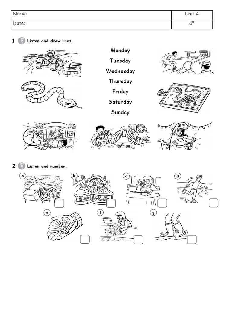 Prueba Unit 4 SEXTO | PDF