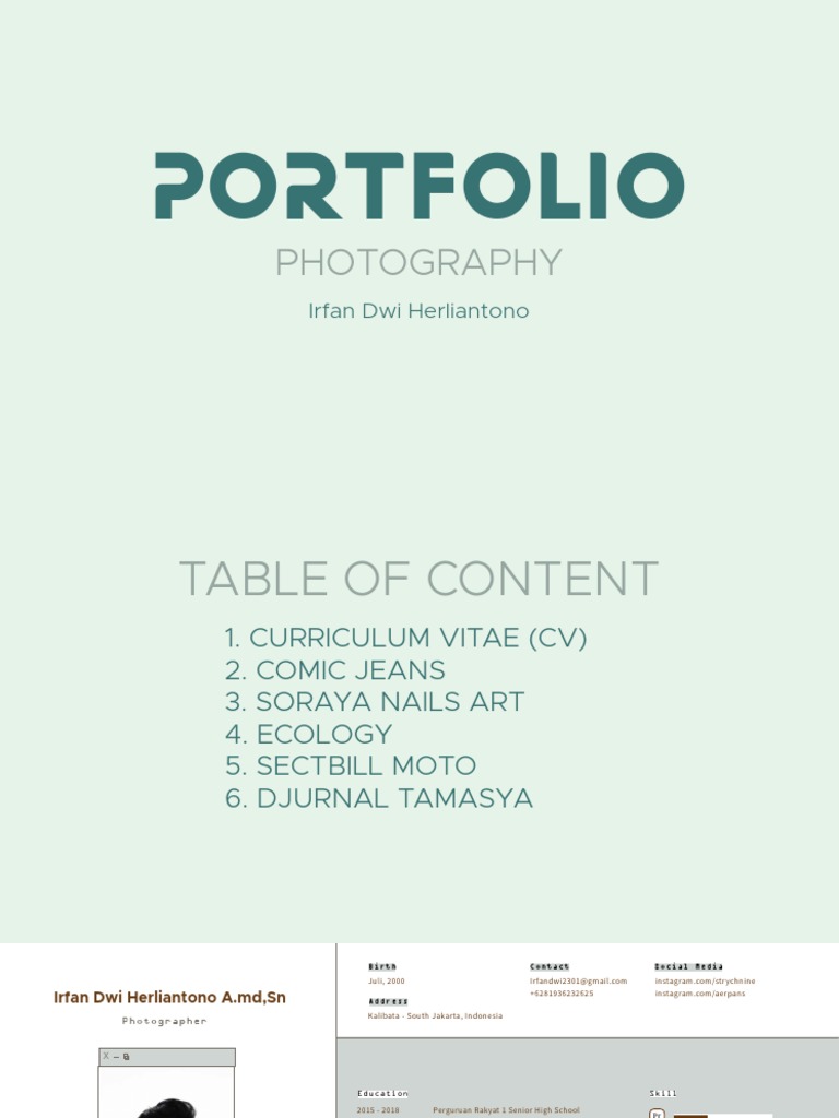 Portfolio Irfan Dwi Herliantono 2022 (3.0) - 1 | PDF | Vision | Photography Companies Of Japan