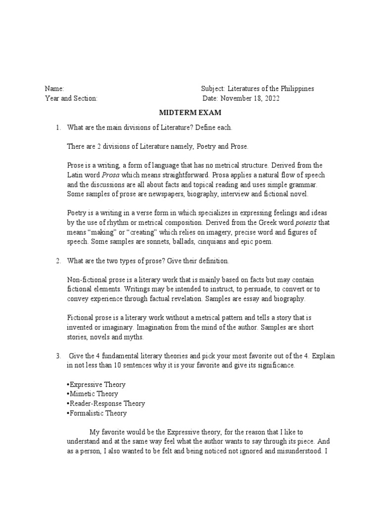 Midterm Pdf Poetry Emotions
