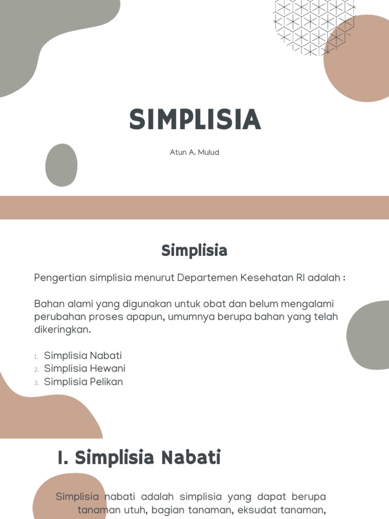 Definisi dan Jenis Simplisia | PDF | Griya & Taman | Kesehatan Holistik