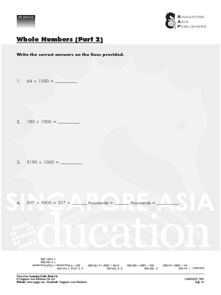 P5Maths Week 5 | PDF | Mathematics | Applied Mathematics