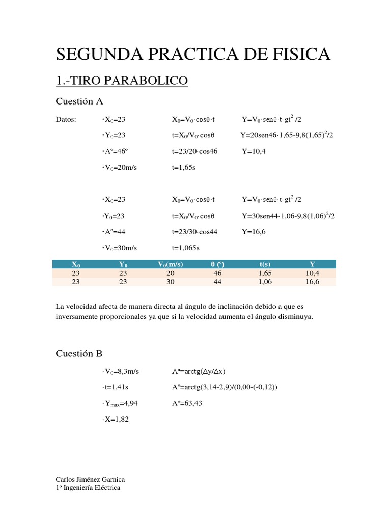 Segunda Practica de Fisica | PDF | Velocidad | Geometría