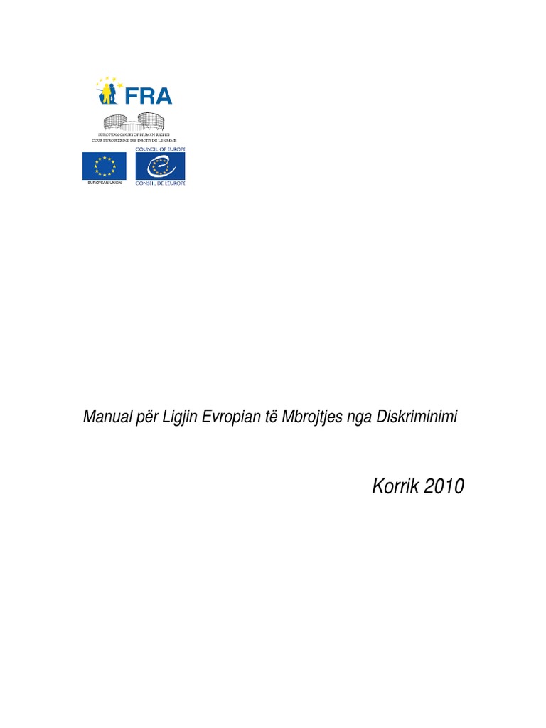 Diskriminimi ( Manual per Ligjin Evropian te Mbrojtjes nga ...