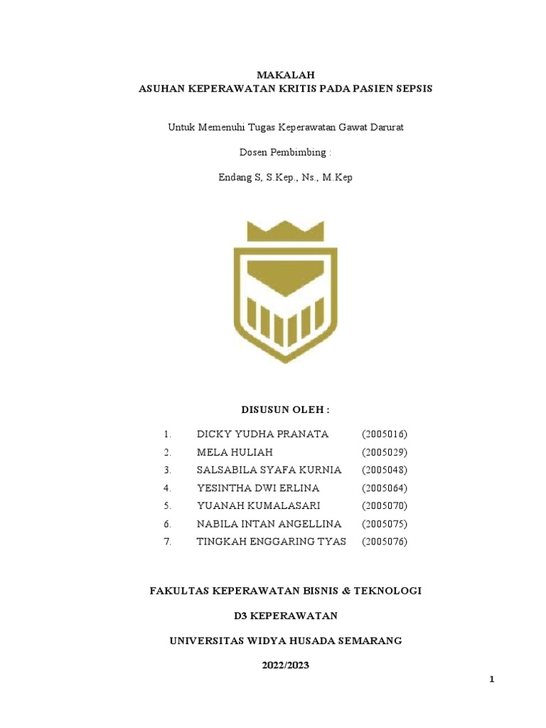 MAKALAH ASKEP KELOMPOK 5 Sepsis Kep Kritis 2 | PDF