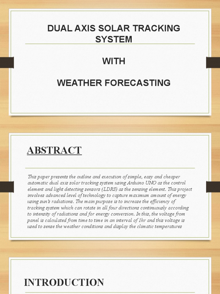Dual Axis Solar Tracking System | PDF | Photovoltaics | Solar Energy