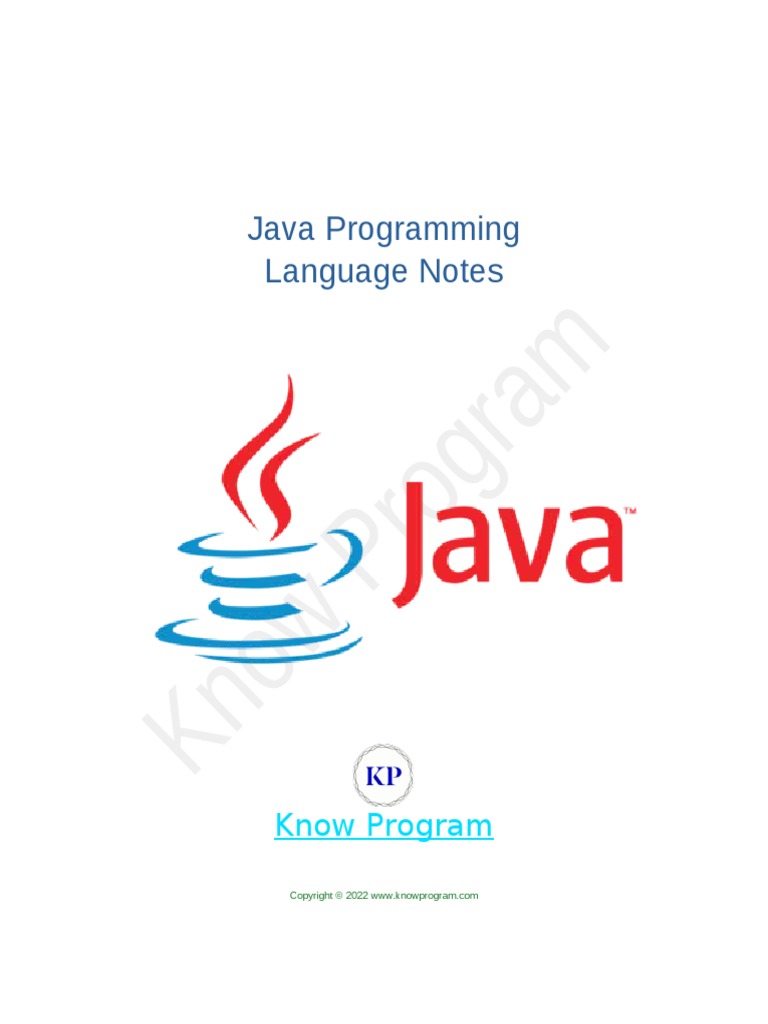 Java Notes - Know Program | Download Free PDF | Java (Software Platform ...
