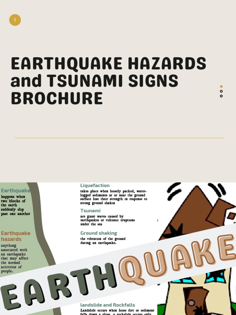 EARTHQUAKE HAZARDS and TSUNAMI SIGNS BROCHURE | PDF | Tsunami | Earthquakes