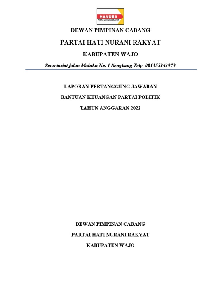 Sampul Dan Pengantar LPJ HANURA | PDF