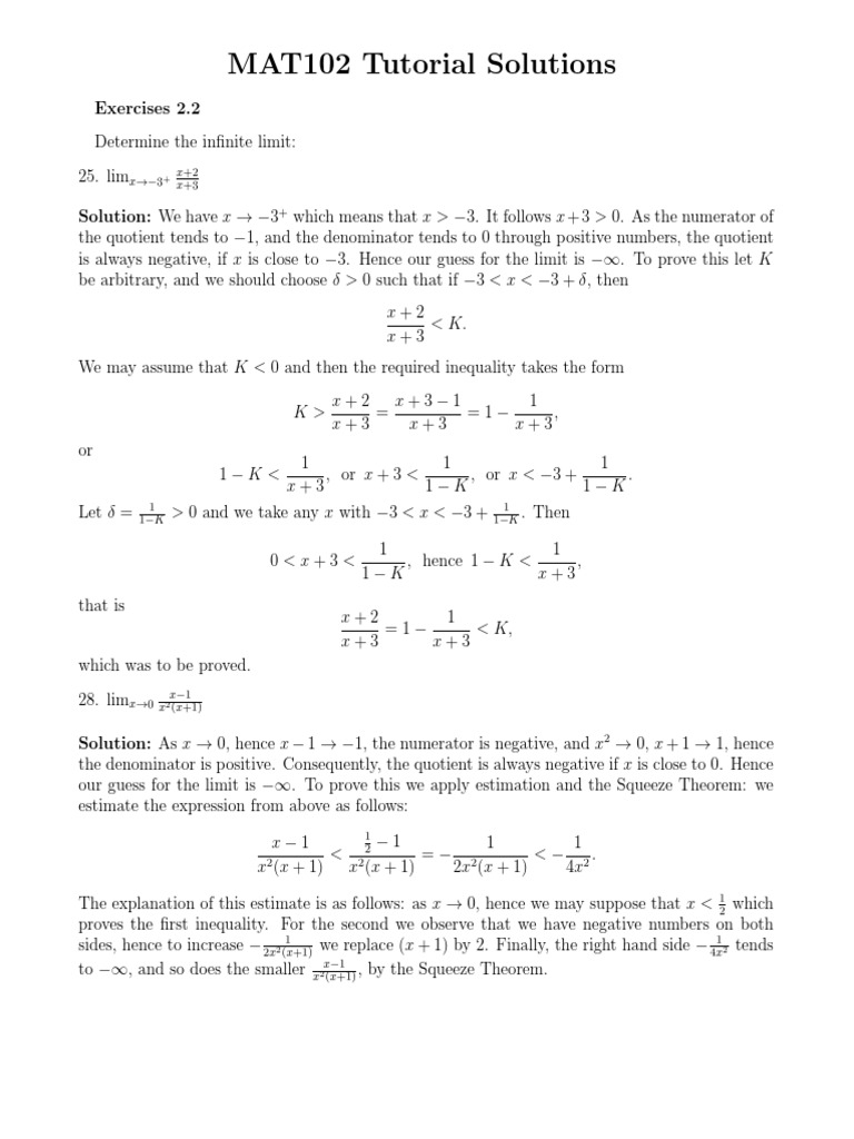 MAT102 TutSolutions | PDF | Function (Mathematics) | Continuous Function